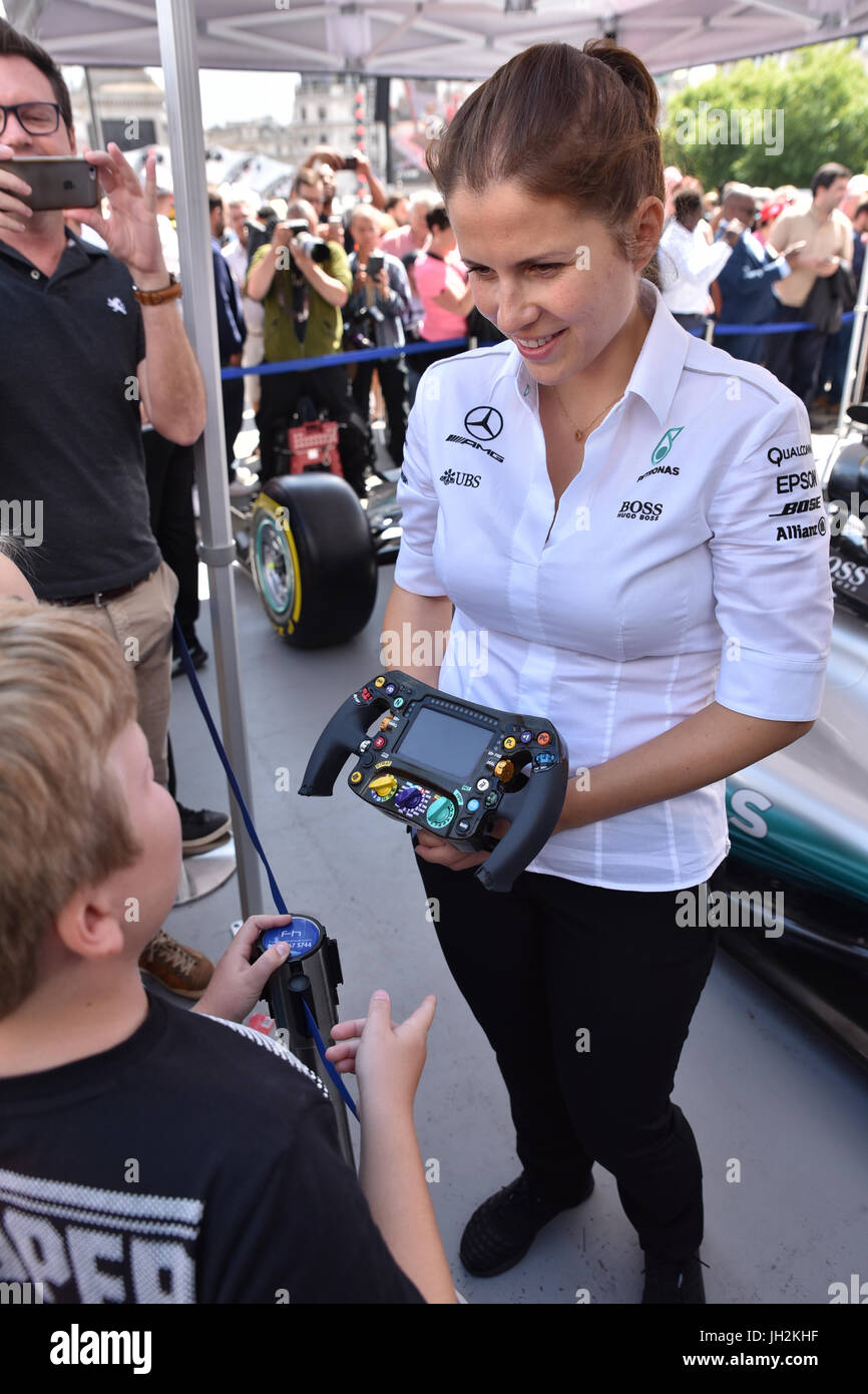 London, UK. 12th July 2017. Formula 1 Live London in Trafalgar Square ...