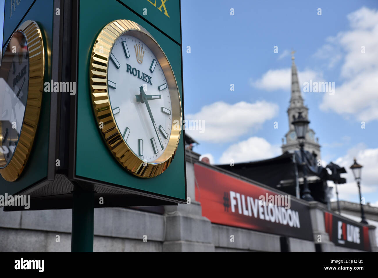 London, UK. 12th July 2017. Formula 1 Live London in Trafalgar Square ...