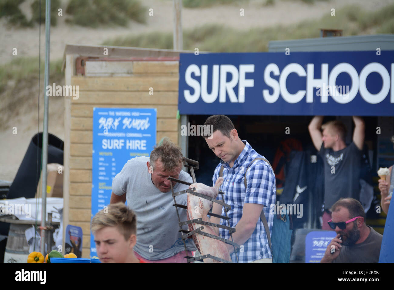The watering hole bar, Perranporth, Cornwall, UK. 12th July 2017. Alex ...