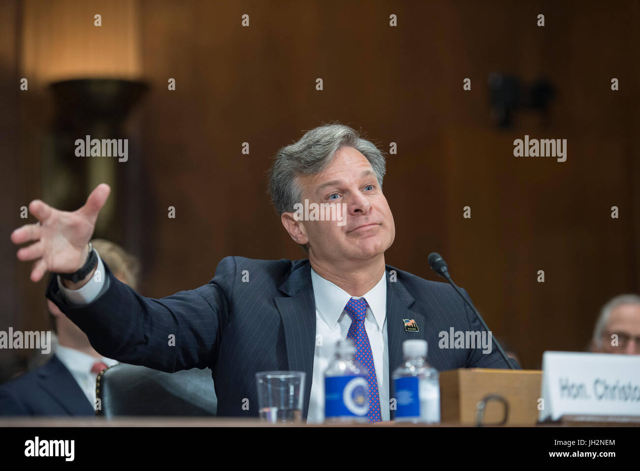 Washington, DC, July 12, 2017, USA: Christopher Wray testifies at his ...