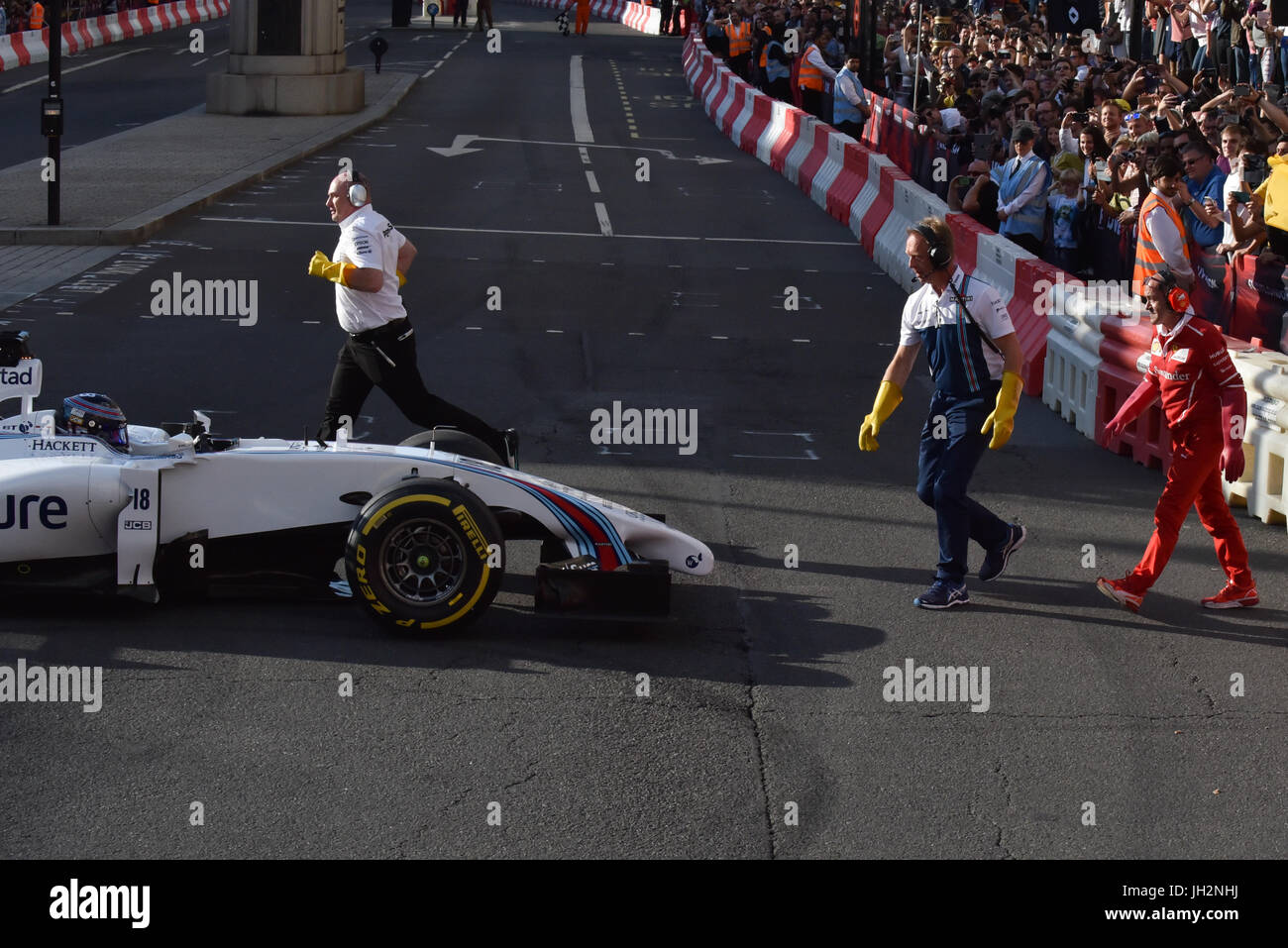 London, UK. 12th July, 2017. Drivers parade. Formula 1 Live London in ...