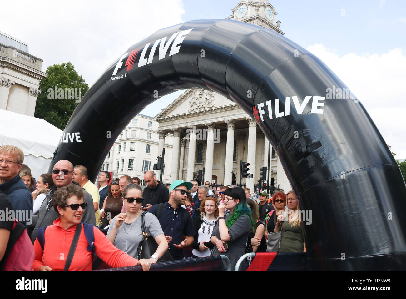 London, UK. 12th July, 2017. Large crowds attend the Formula 1 parade ...