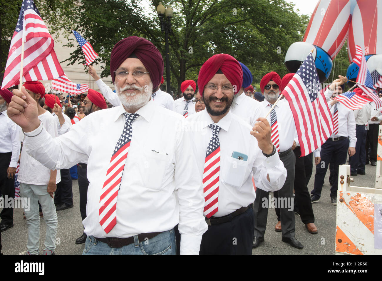 The "Sikhs of America" march and dance in the National Independence Day ...