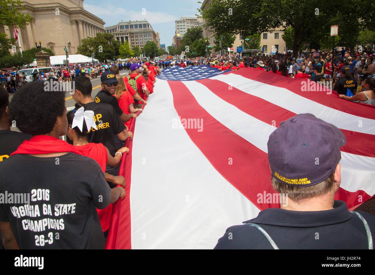 The U.S. Customs and Border Protection (CBP) Explorers march in the ...