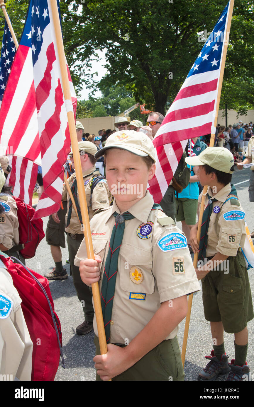 Scout Troop 55 of Great Falls Va. marches in the National Independence ...