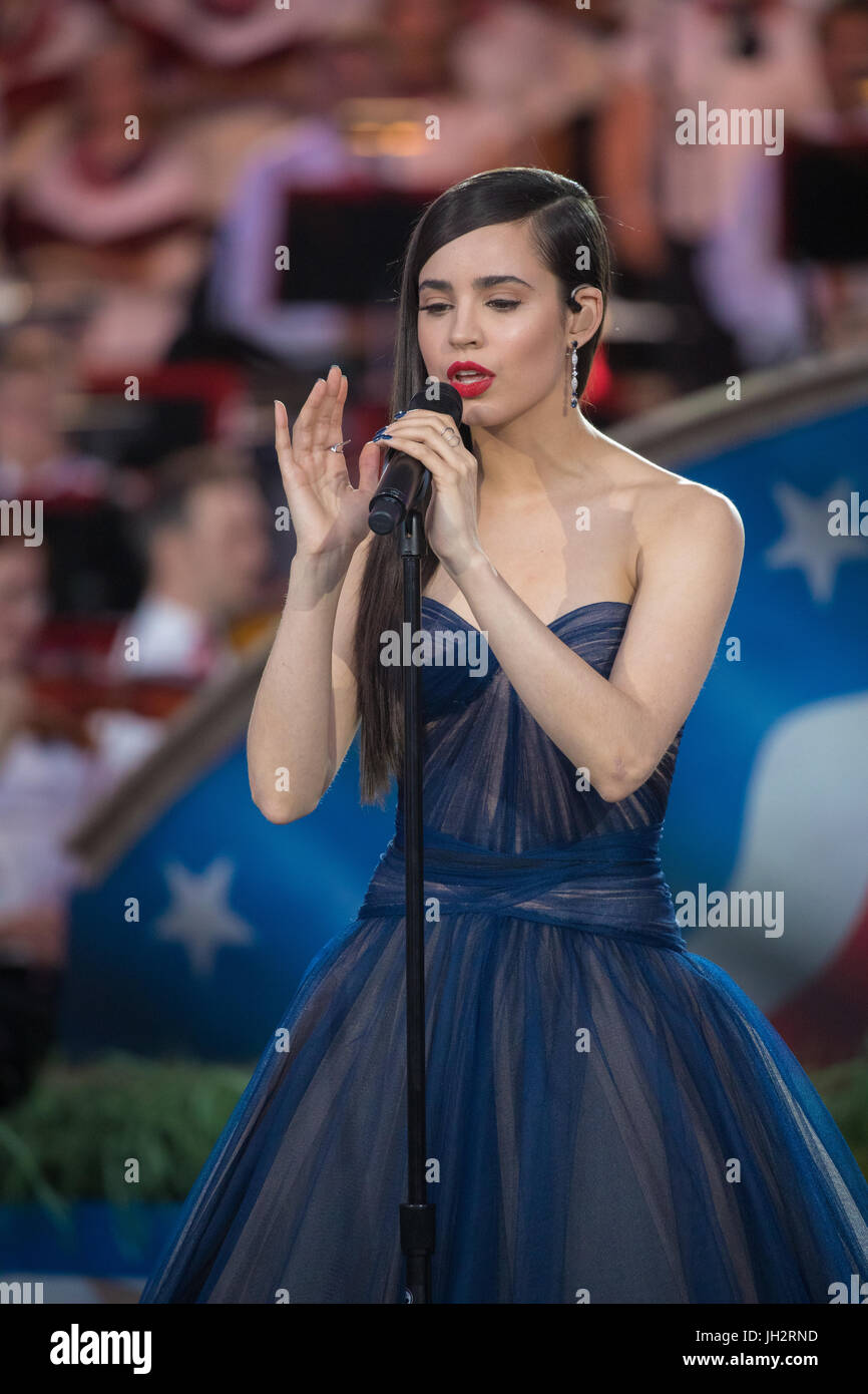 Sofia Carson sings the National Anthem to open the "A Capitol Fourth ...