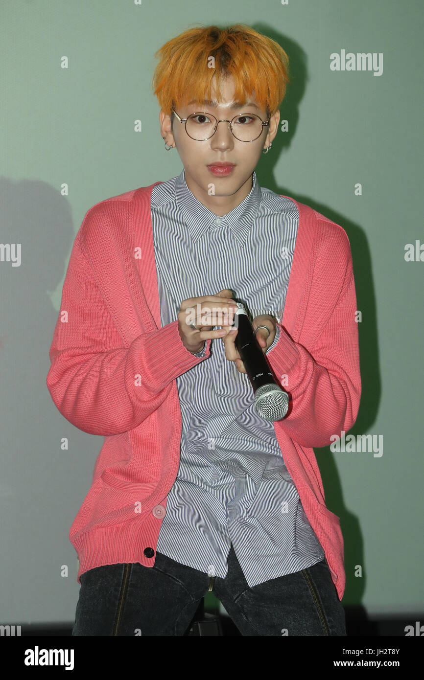 S. Korean rapper Zico Zico, a member of South Korean boy group Block B, attends a showcase to ...