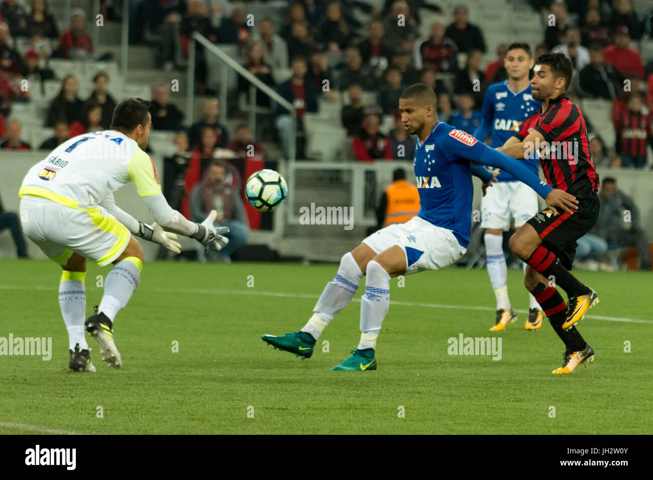 Curitiba, Brazil. 12th July, 2017. Goalkeeper Fabio, Murilo and Eduardo ...