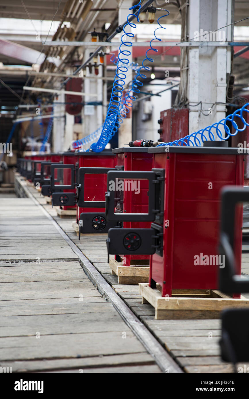 Closeup detail of the stoves in factory Stock Photo - Alamy