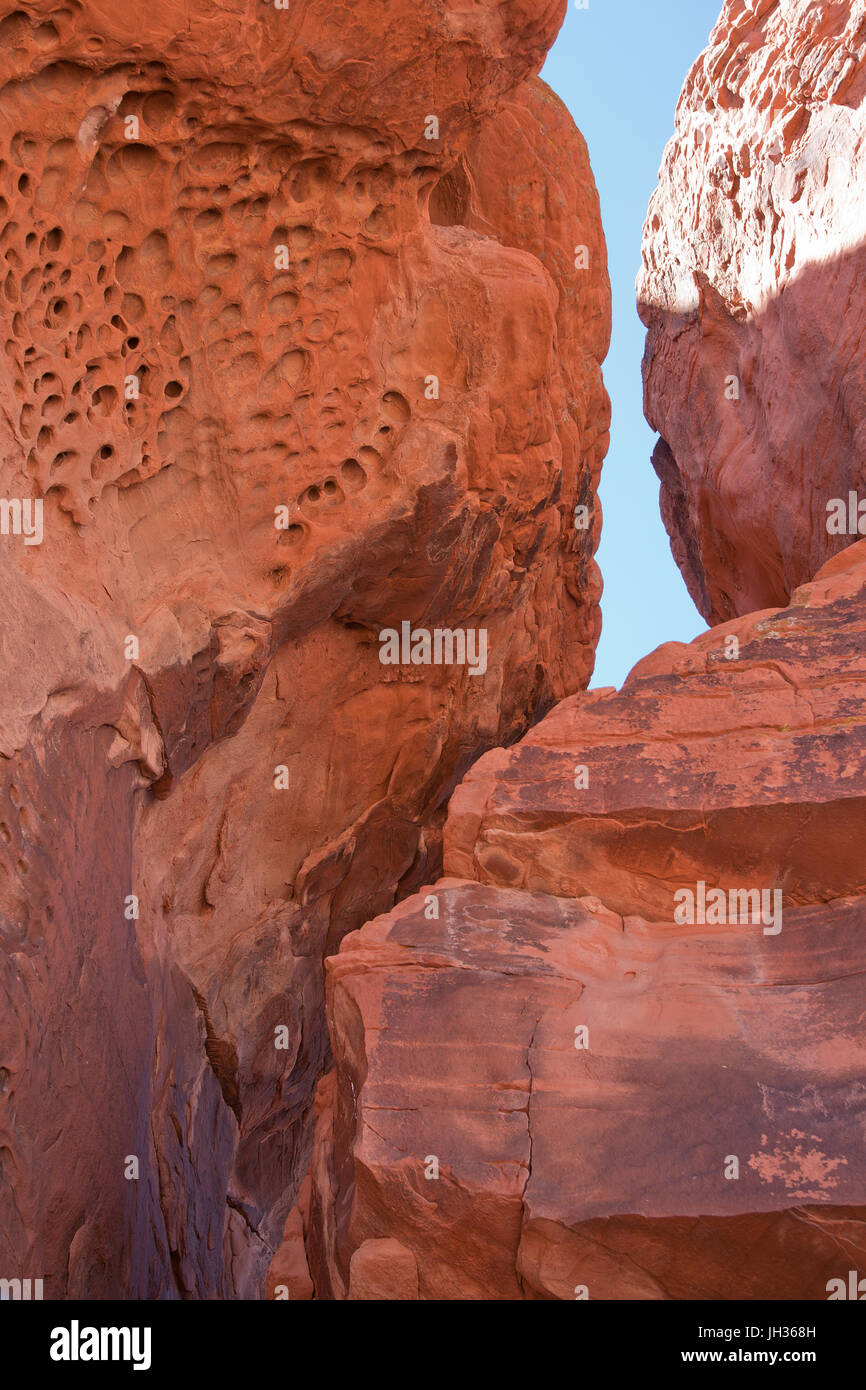 Beautiful red rocks in the desert of Valley of Fire, Nevada, USA Stock ...