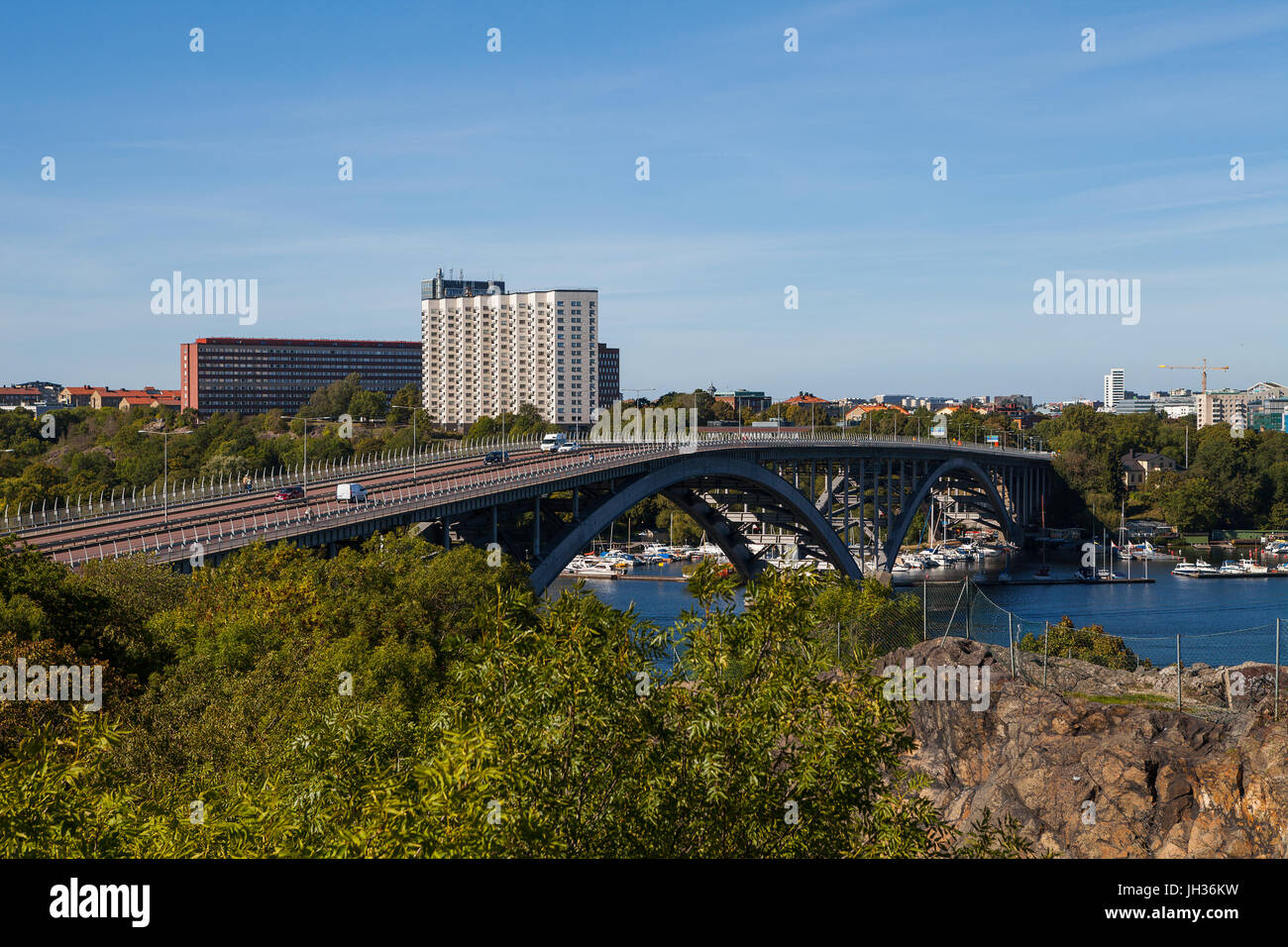 Modern car bridge in Stockholm, Sweden Stock Photo - Alamy
