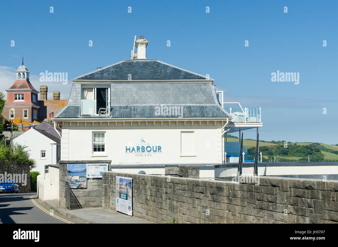 Salcombe Harbour Hotel in the Devon sailing town of Salcombe Stock ...