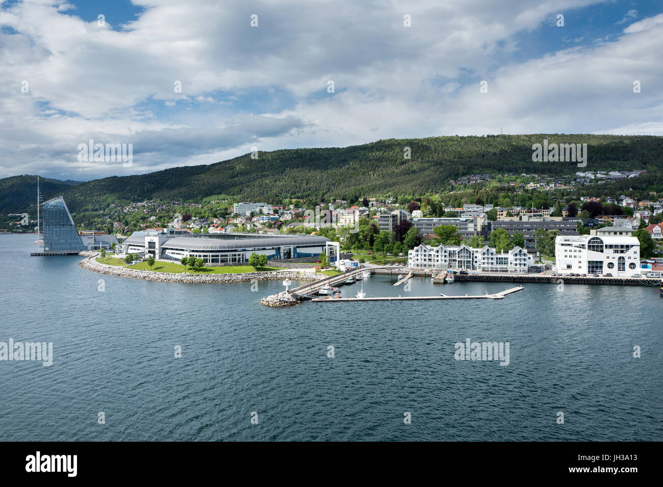 Seaside view of Molde, Norway. The city is located on the northern ...