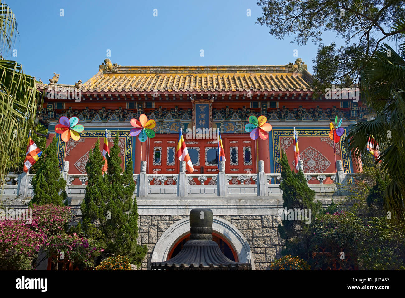 Po Lin Buddhist Monastery located on Ngong Ping Plateau on Lantau ...