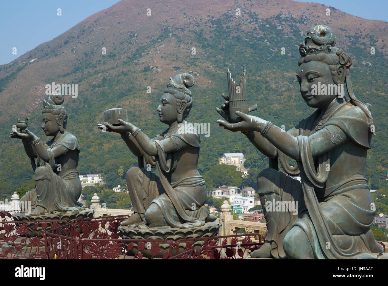 Buddha statues at Po Lin Buddhist Monastery located on Ngong Ping ...