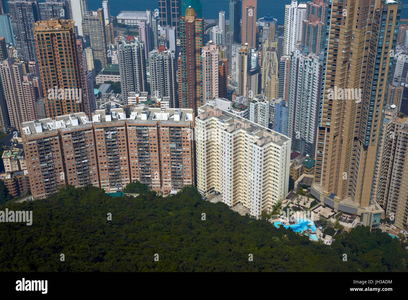 High-rise apartment blocks in the city of Hong Kong, China Stock Photo ...