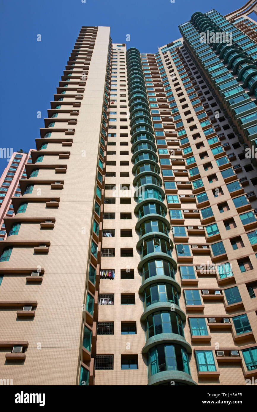 High-rise apartment blocks in the city of Hong Kong, China Stock Photo ...