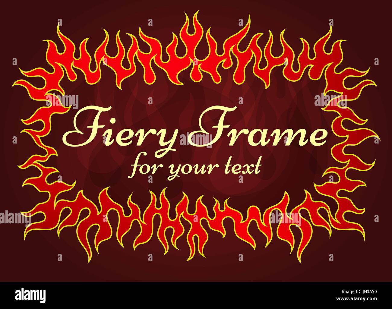 Red fiery frame, vector background illustration Stock Vector Image ...