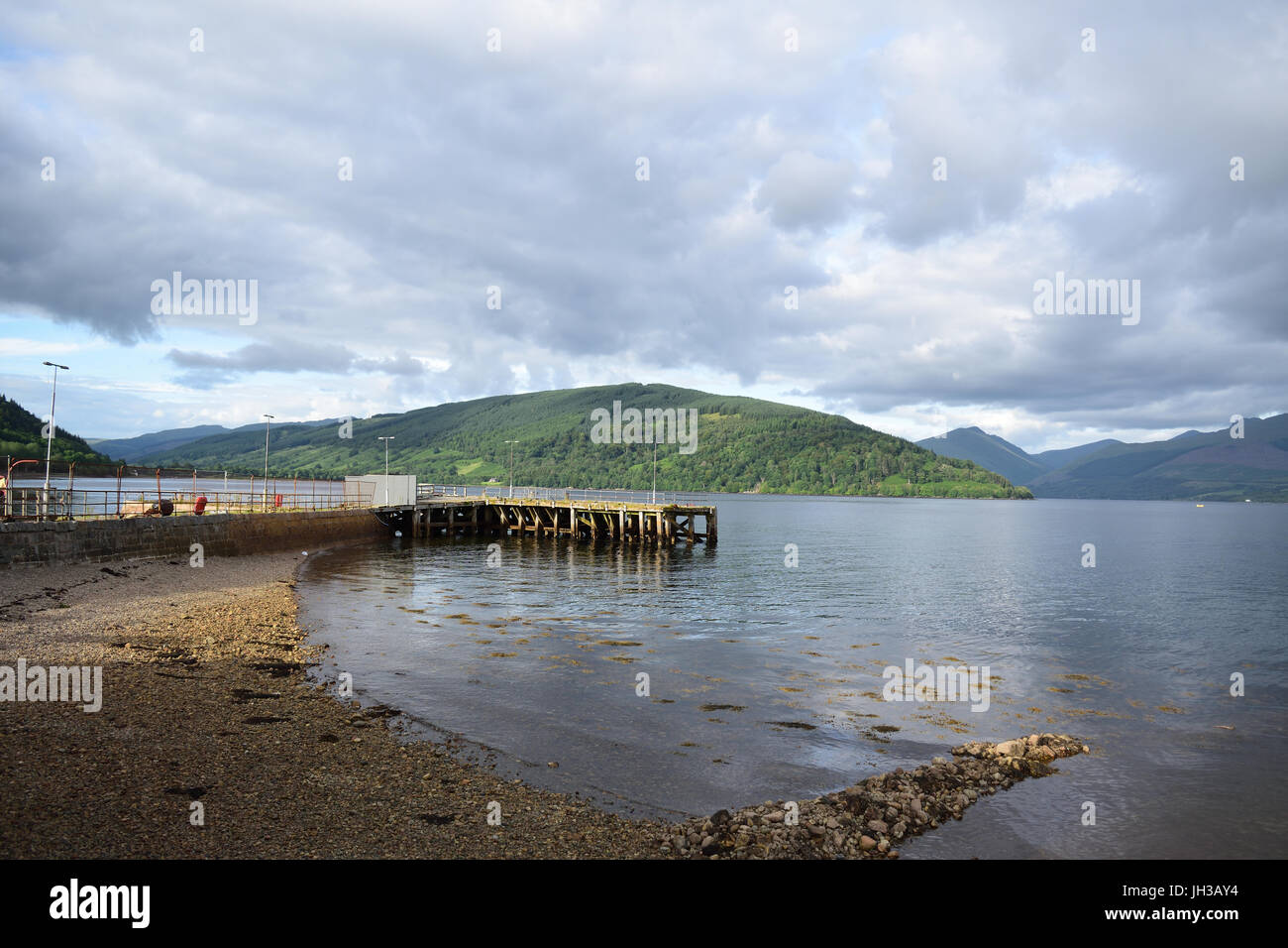View across the Loch at Inveraray harbour. Inveraray, UK Stock Photo ...