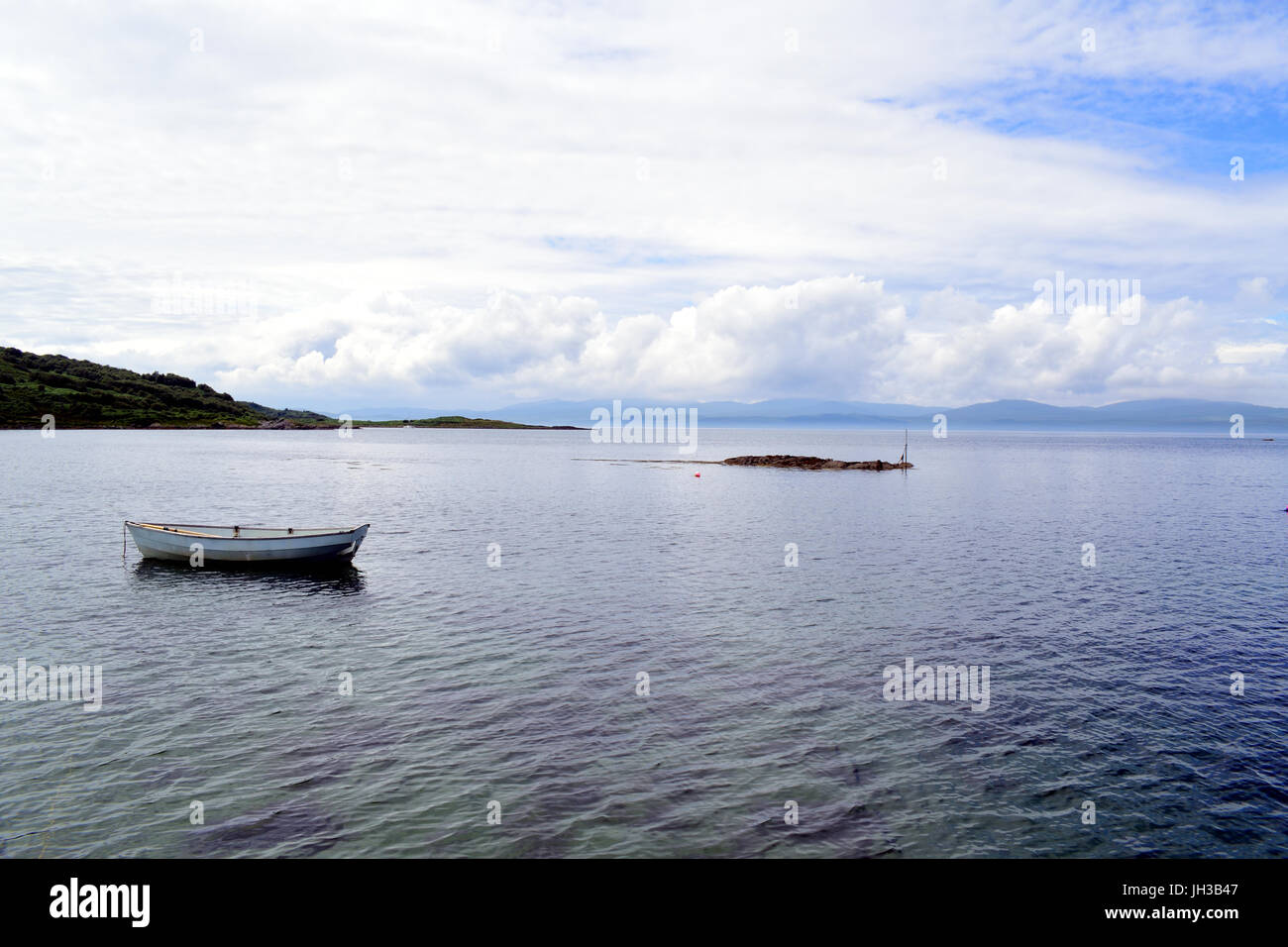 View across the bay on the Atlantic side of Tayvallich, with Jura in ...