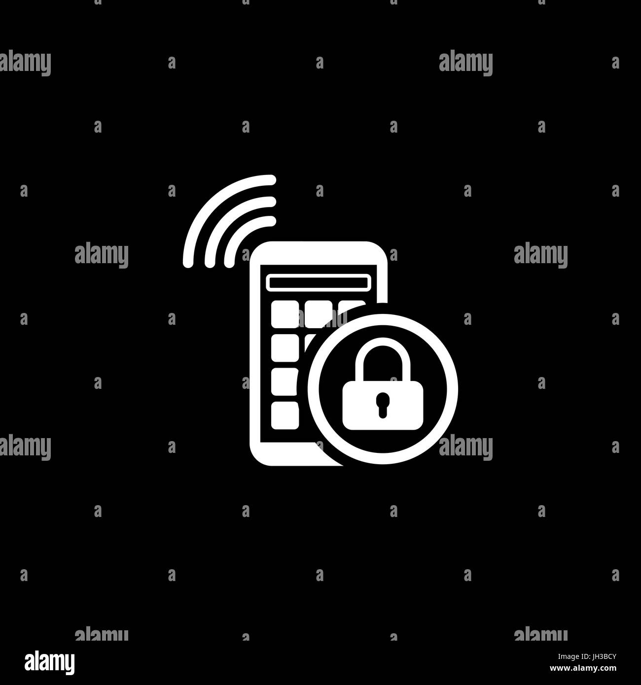 Mobile Security Icon. Flat Design Stock Vector Image & Art - Alamy