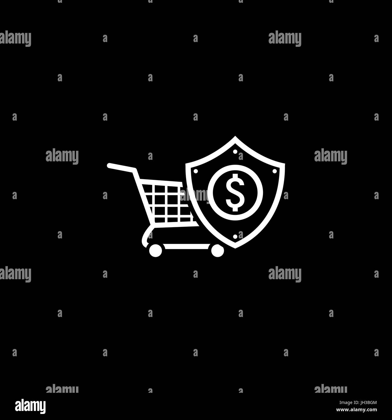Safe Shopping Icon. Flat Design Stock Vector Image & Art - Alamy