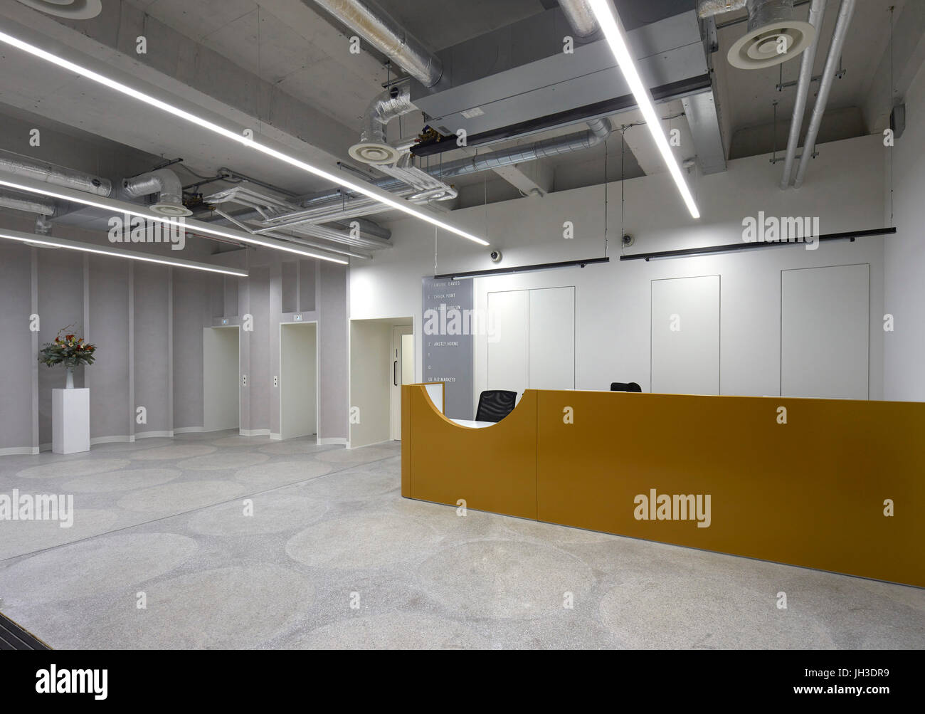 Reception area. Chiswell Street, London, United Kingdom. Architect: Ben ...
