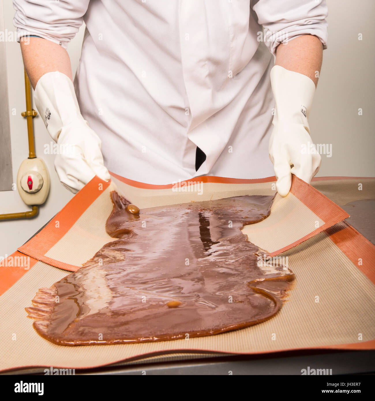 Artisanal production of caramel toffee sweets butterscotch candies ...