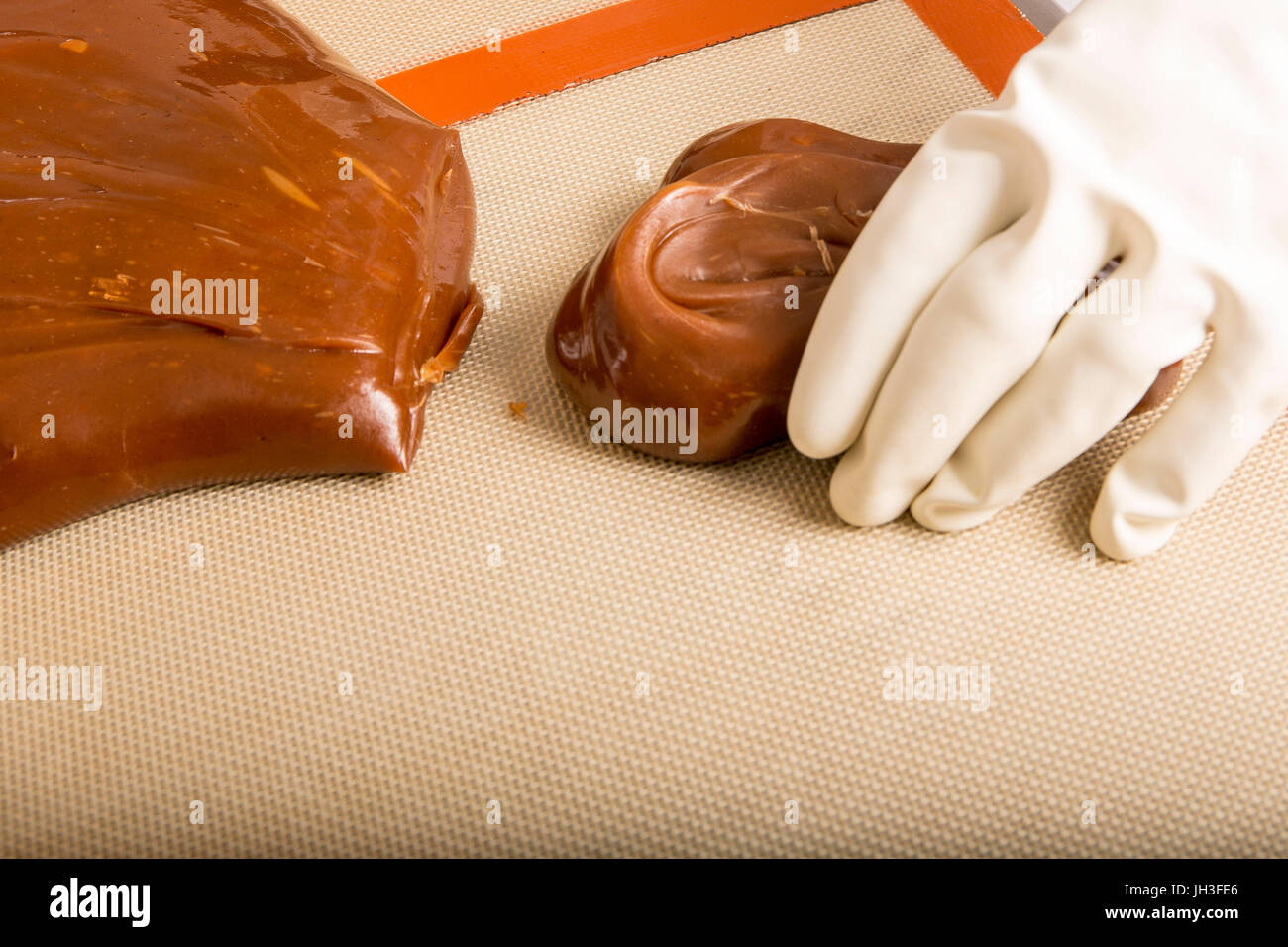 Artisanal production of caramel toffee sweets butterscotch candies ...