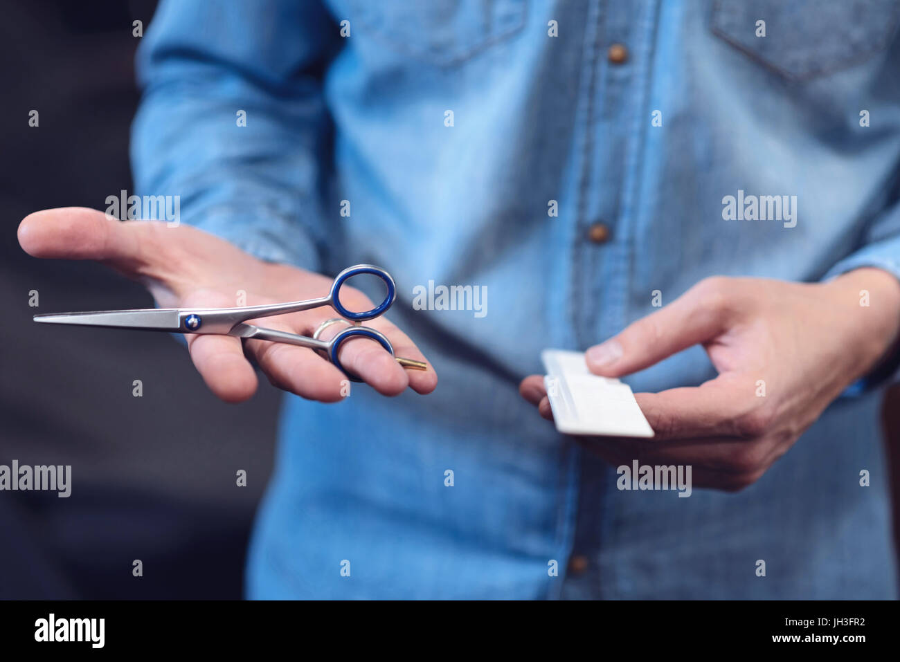 Barber comb and scissors hi-res stock photography and images - Alamy
