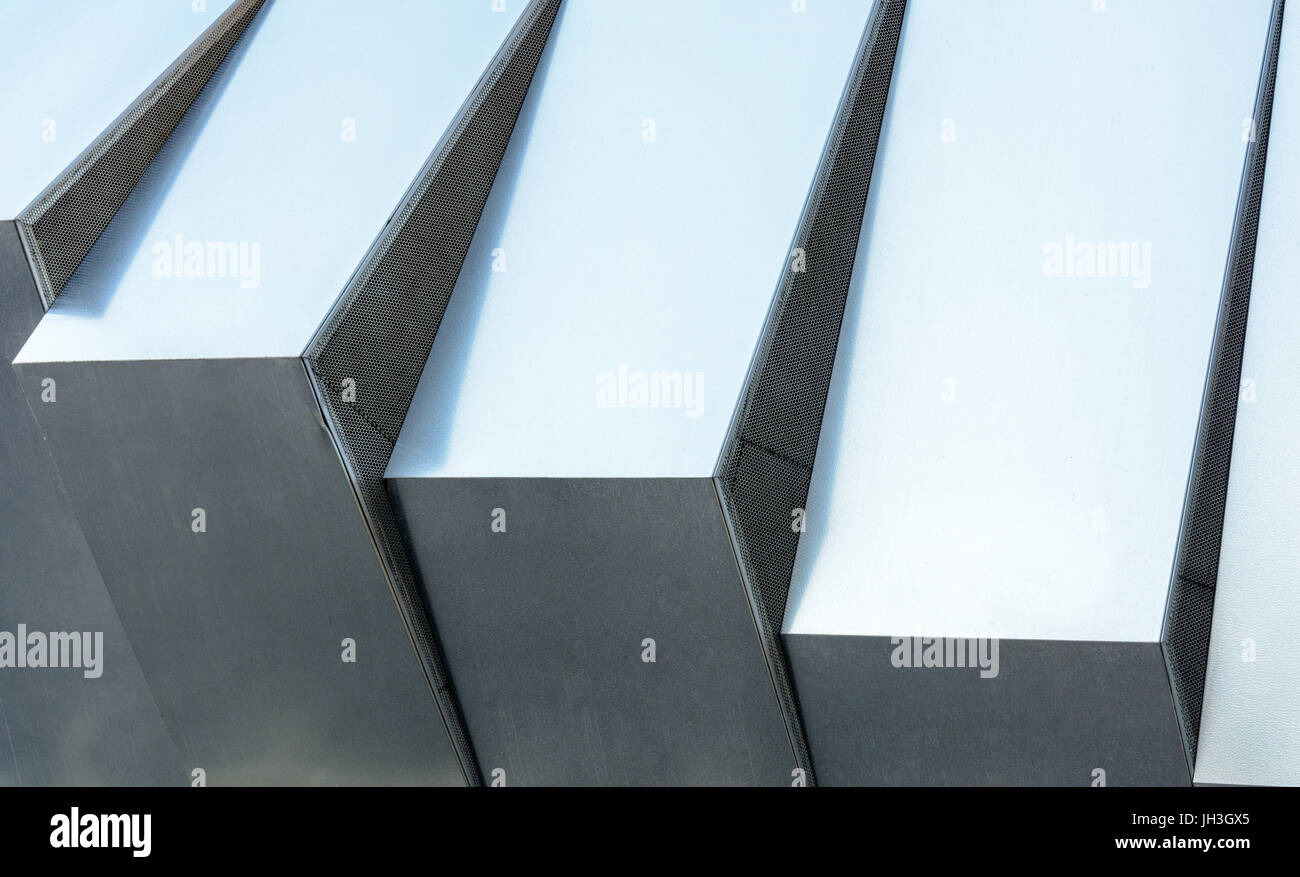 Light reflections on silver grey metallic surface with fine texture ...