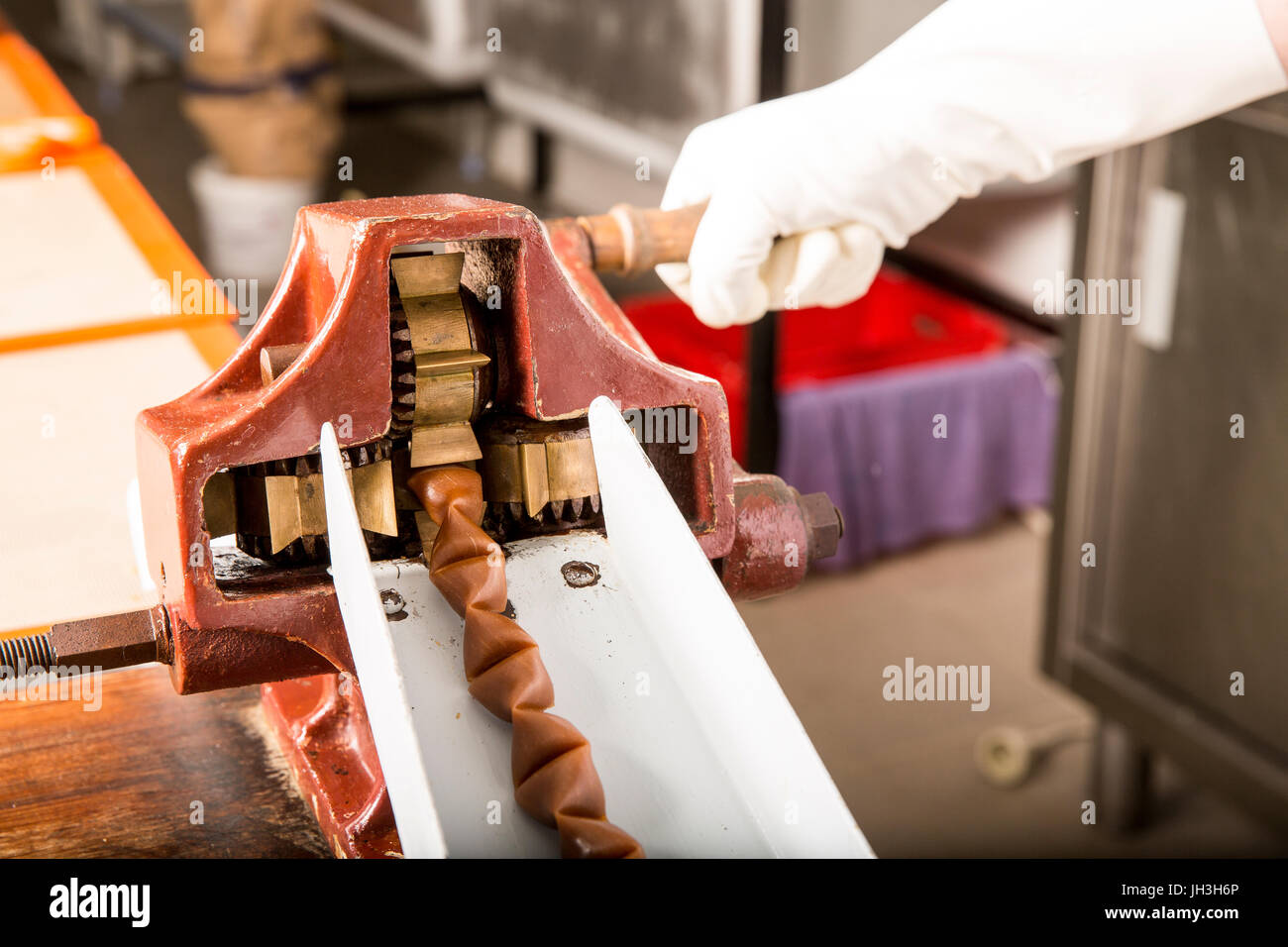 Artisanal production of caramel toffee sweets butterscotch candies ...