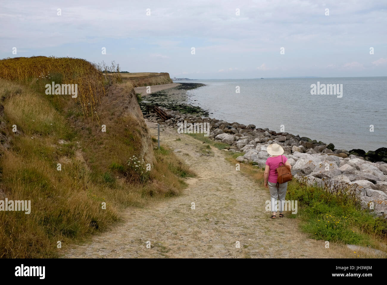 seasalter coastal beach in kent uk july 2017 Stock Photo - Alamy