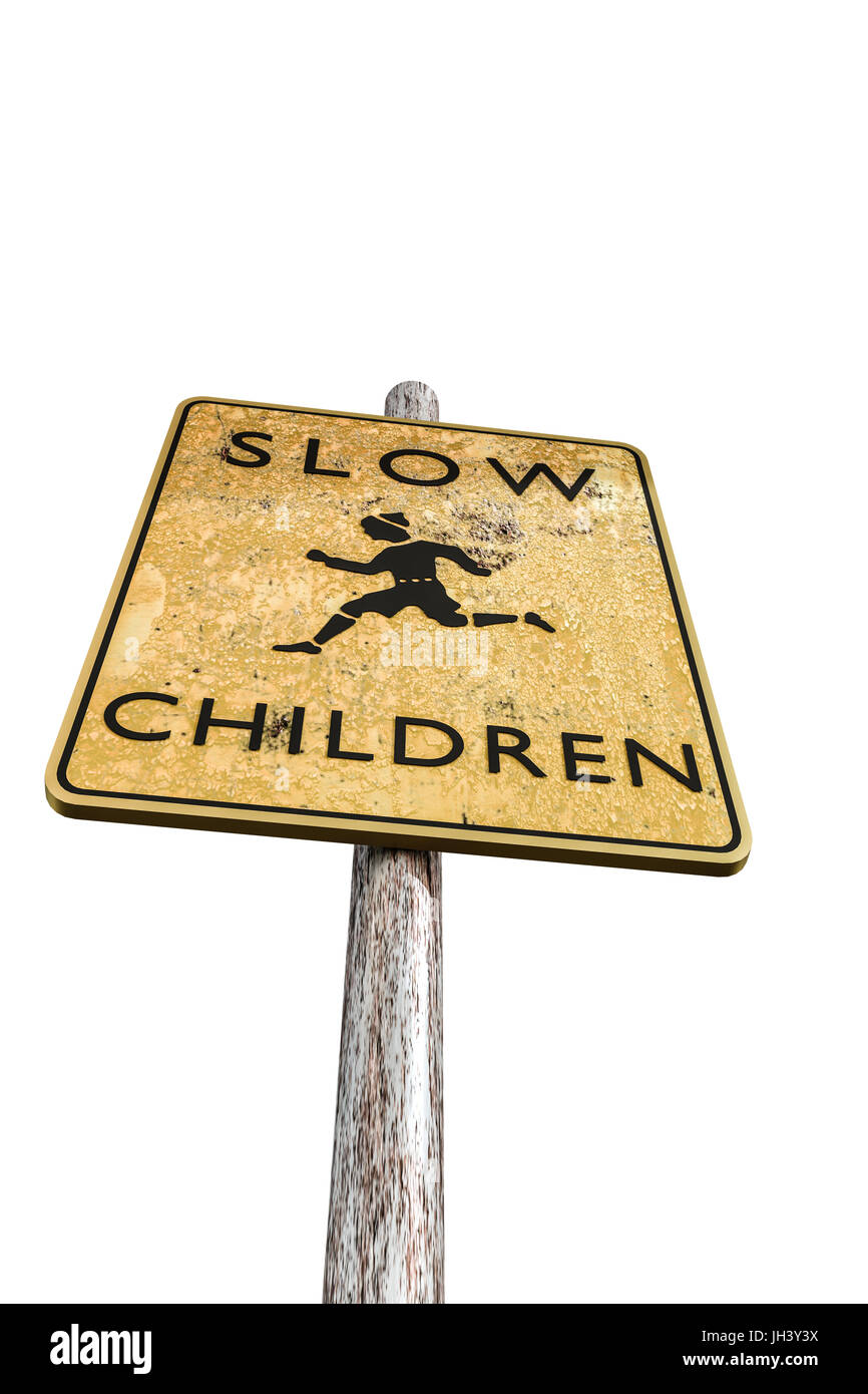 3d illustration of a slow sign isolated on white background Stock Photo ...