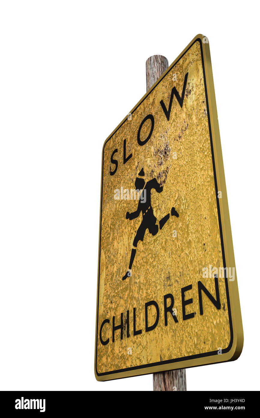 3d illustration of a slow sign isolated on white background Stock Photo ...