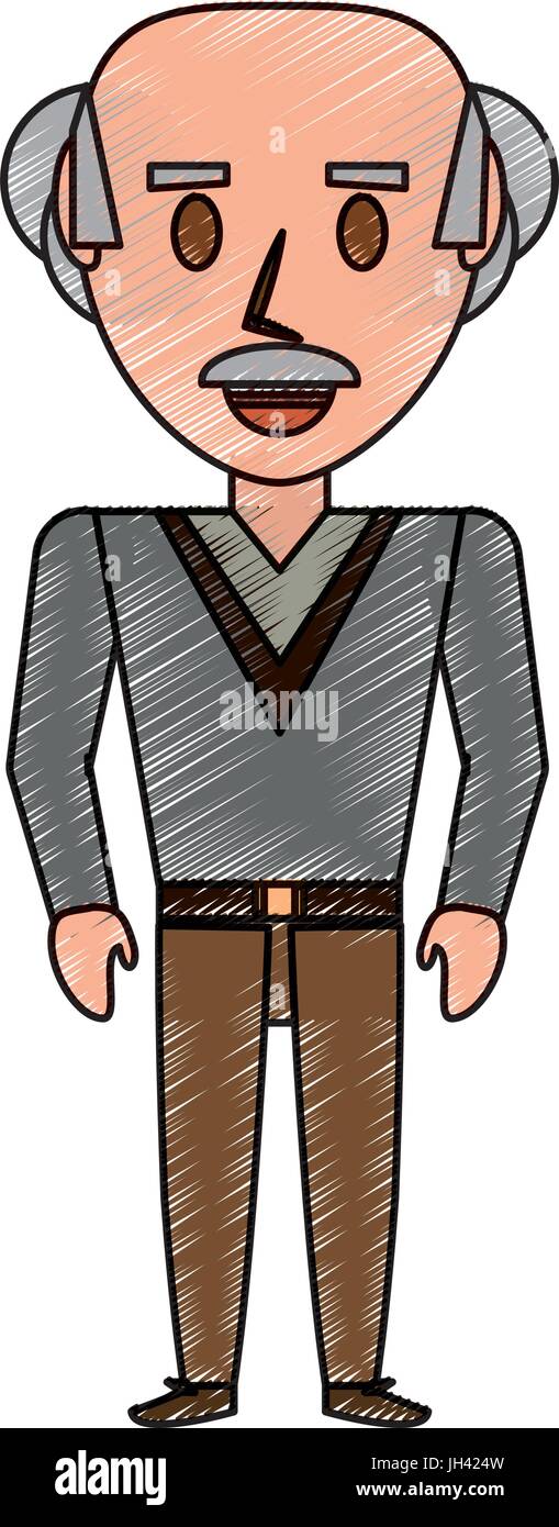 Retro Old man cartoon icon vector illustration graphic design Stock ...