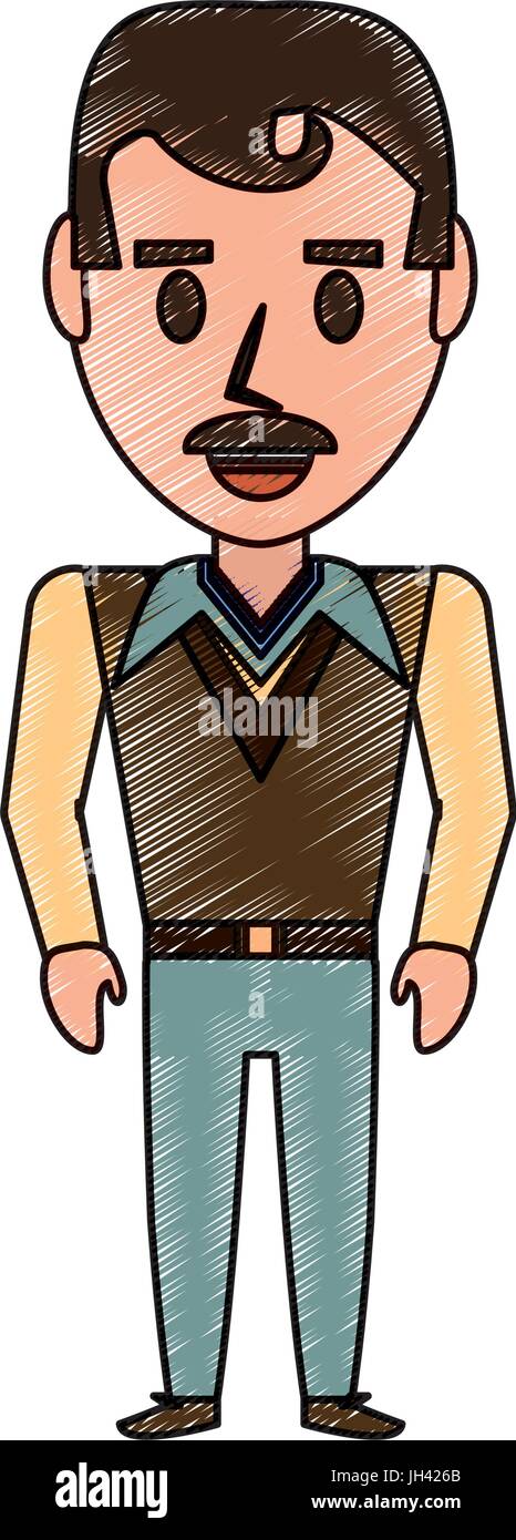 Retro Man cartoon icon vector illustration graphic design Stock Vector ...