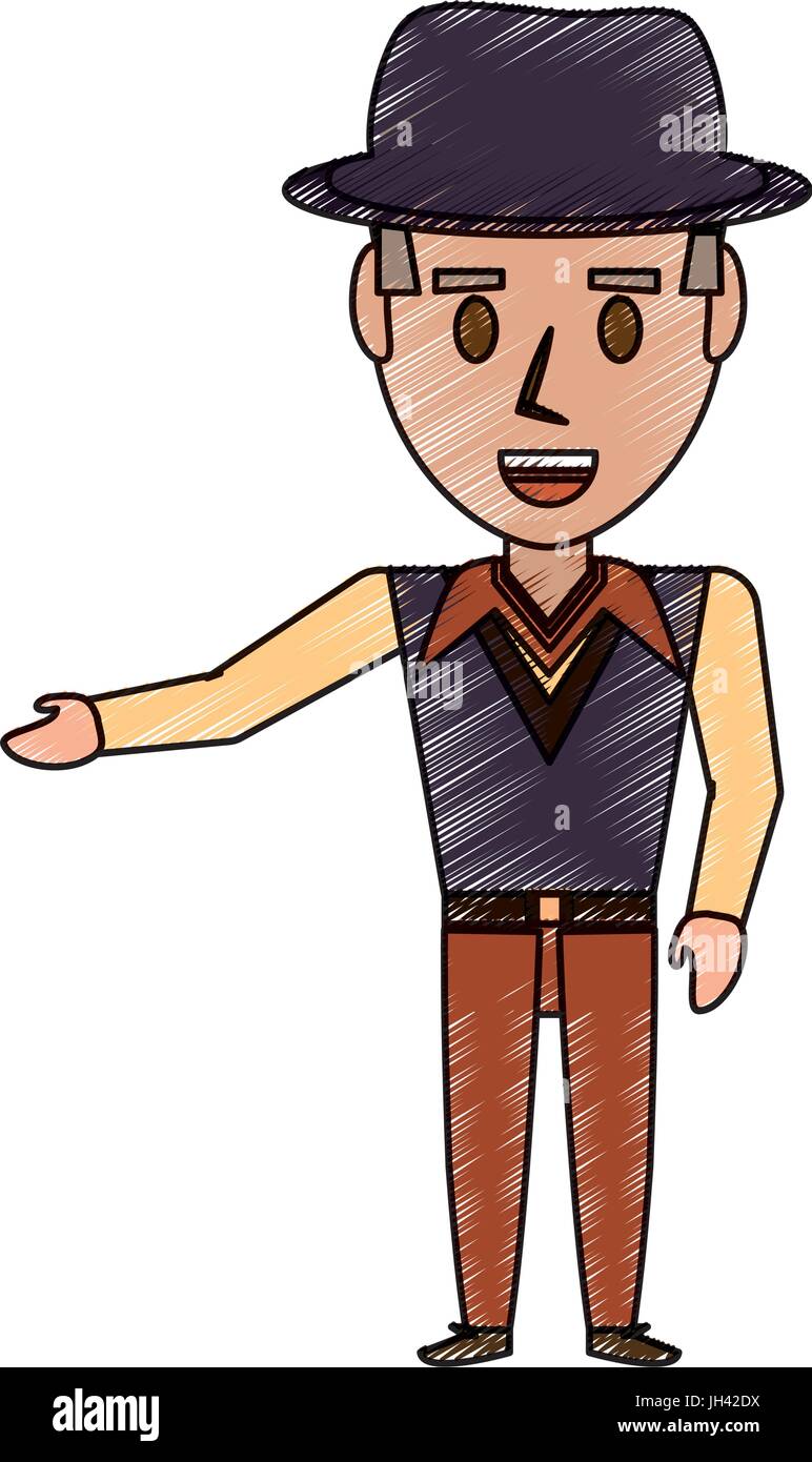 Retro Man cartoon icon vector illustration graphic design Stock Vector ...