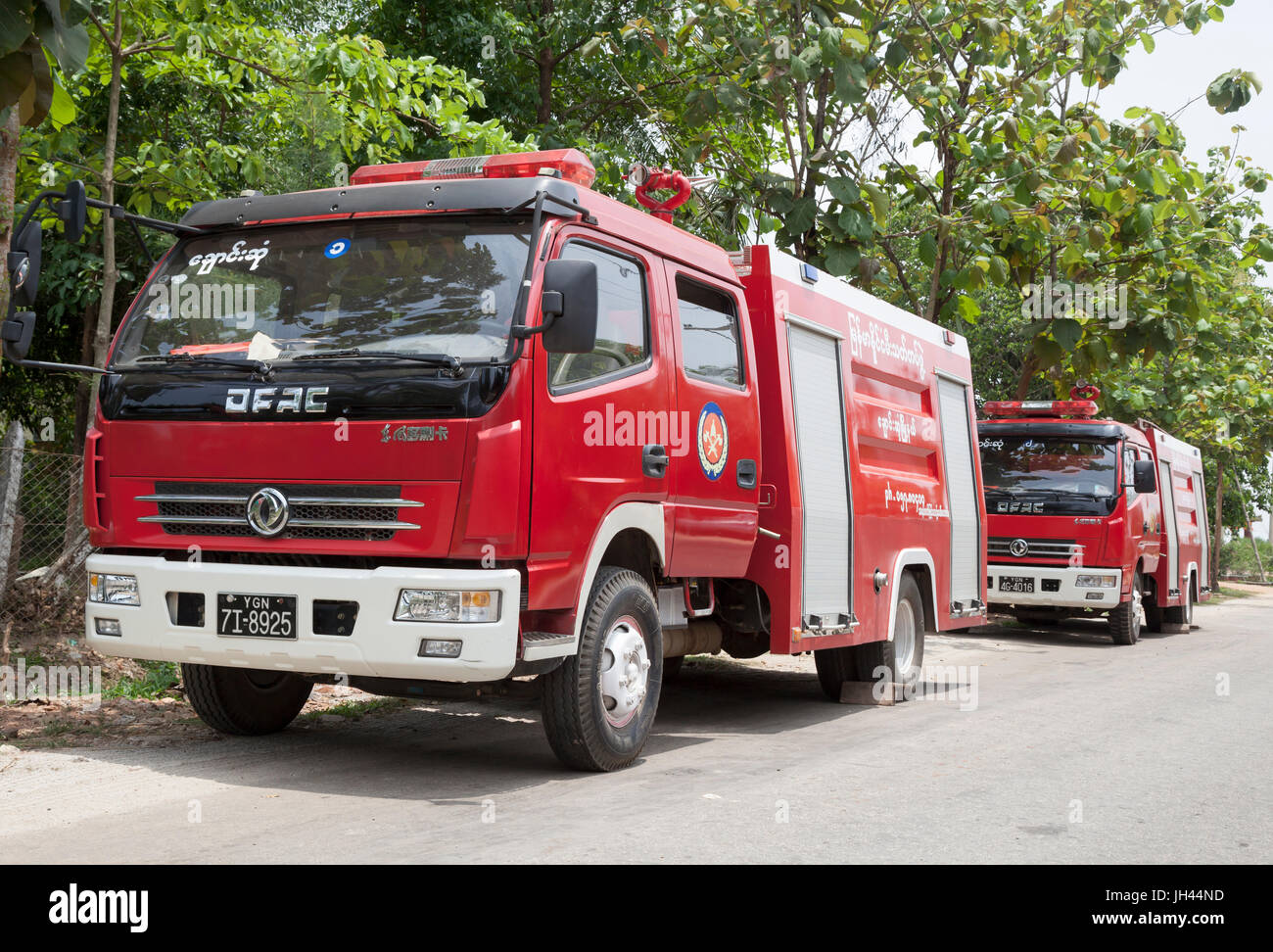 New model fire trucks from Myanmar fire department. Shan State, Myanmar ...