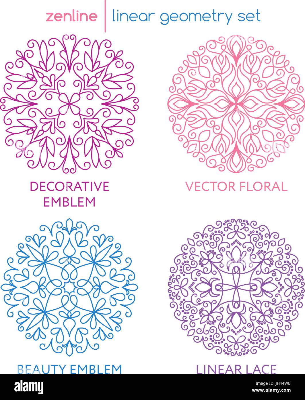 Vector linear abstract emblems Stock Vector Image & Art - Alamy