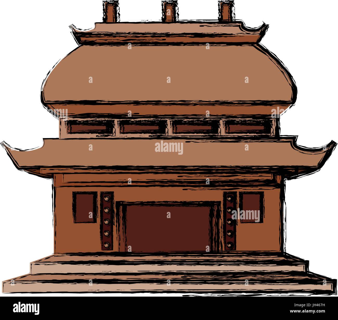 Chinese temple symbol icon vector illustration graphic design Stock ...