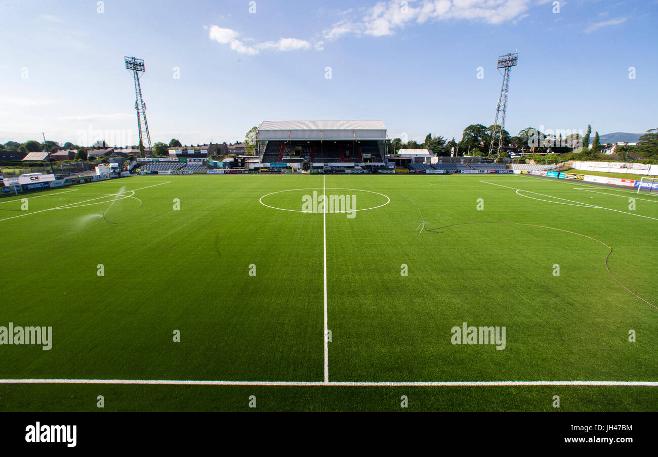 General view of Oriel Park, home ground of Dundalk FC before the Champions League Qualifying ...