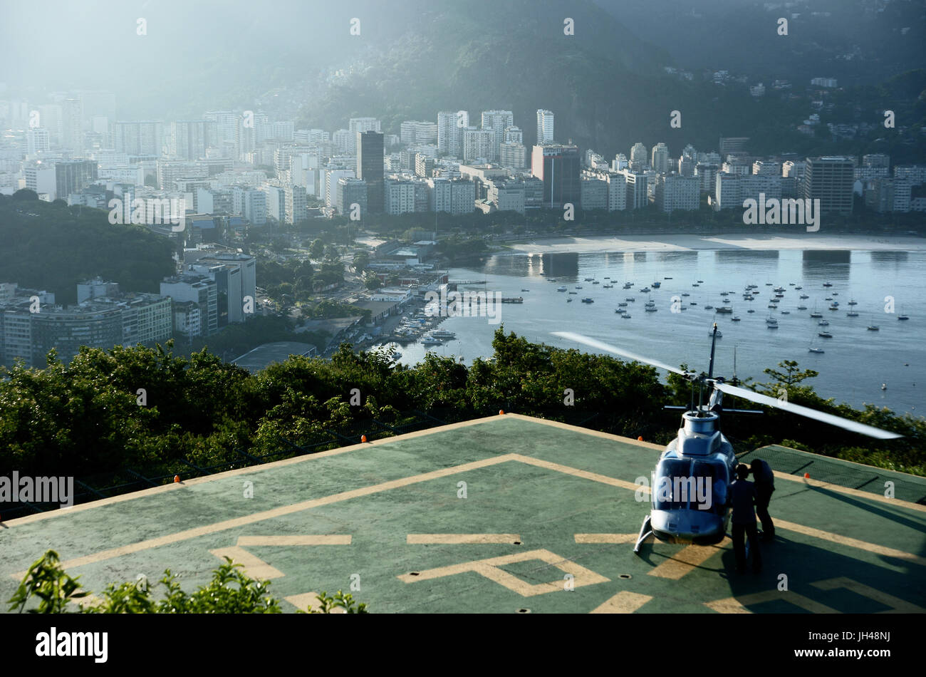 Heliport, Bread Sugar, View Botafogo, City, Rio de Janeiro, Brazil ...
