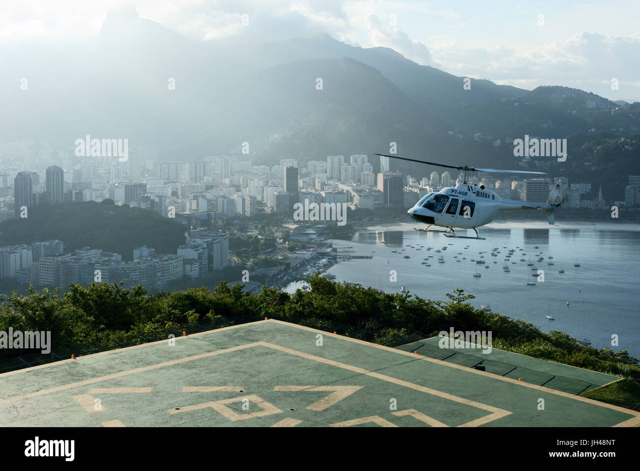 Heliport, Bread Sugar, View Botafogo, City, Rio de Janeiro, Brazil ...