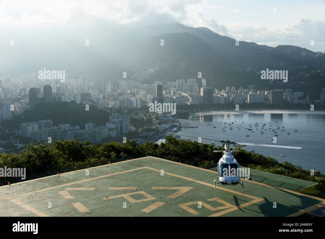 Heliport, Bread Sugar, View Botafogo, City, Rio de Janeiro, Brazil ...