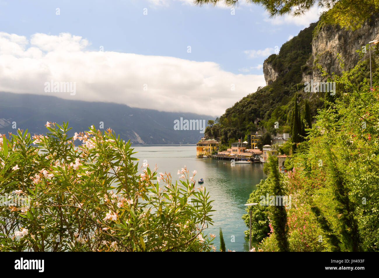 View of Lake Garda and mountains in Italy Stock Photo - Alamy