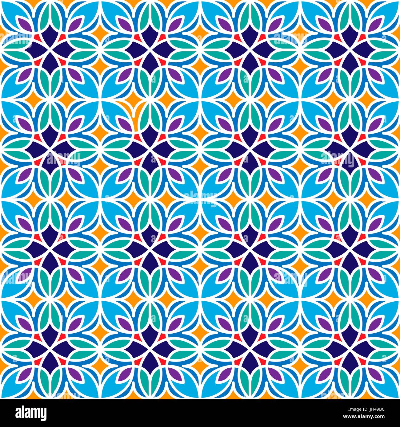Floral Moroccan Mosaic Pattern Stock Vector Image & Art - Alamy
