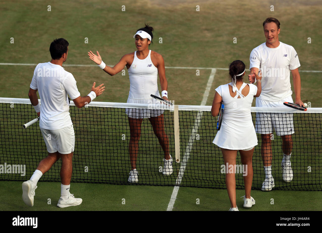 Heather Watson and Henri Kontinen during their mixed doubles match ...