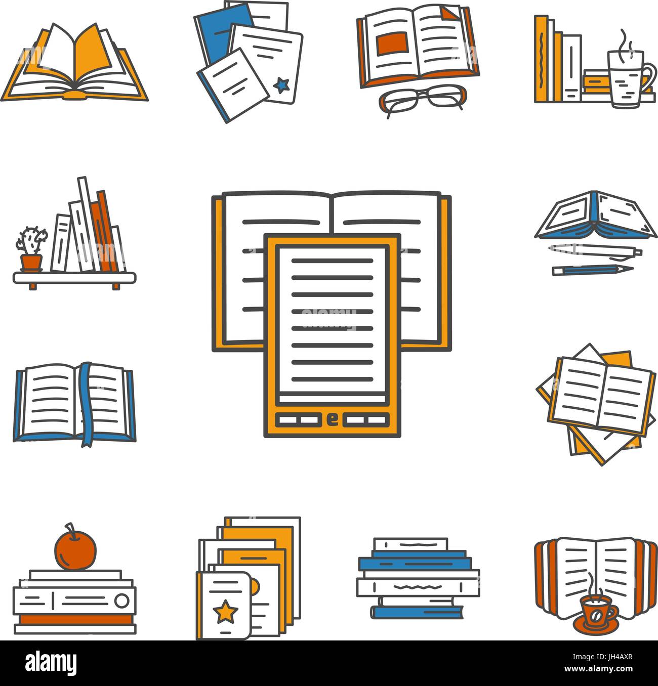 Set of book logo hi-res stock photography and images - Alamy