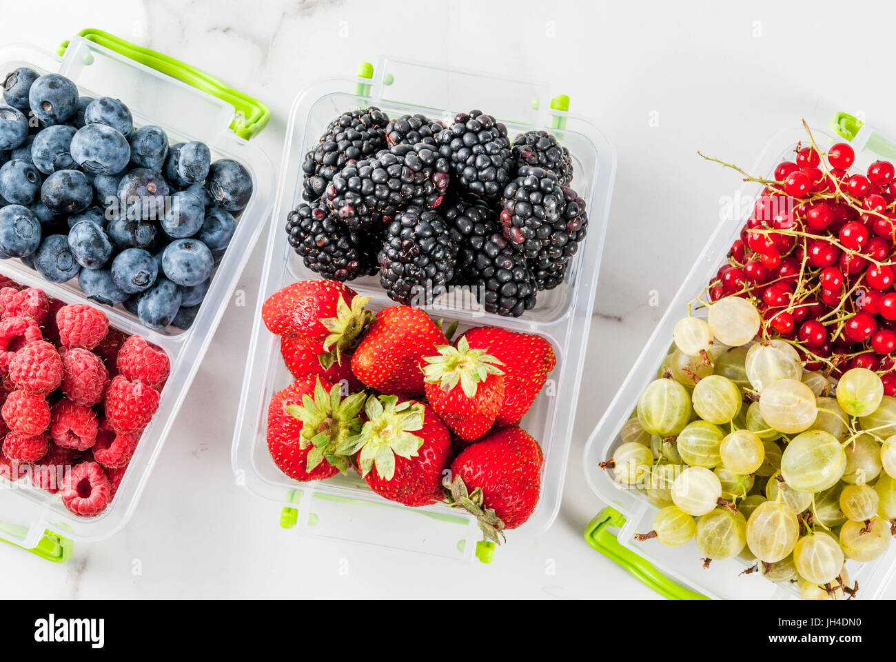 Summer fruit and berries. 6 types of raw organic farmer berries ...